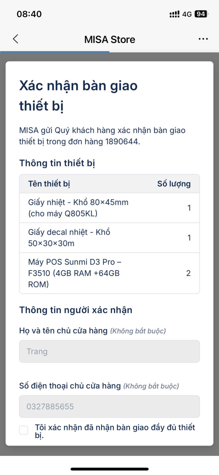 Bước 2: Khách hàng nhận Link truy cập/mã QR xác nhận do NVKD cung cấp ...